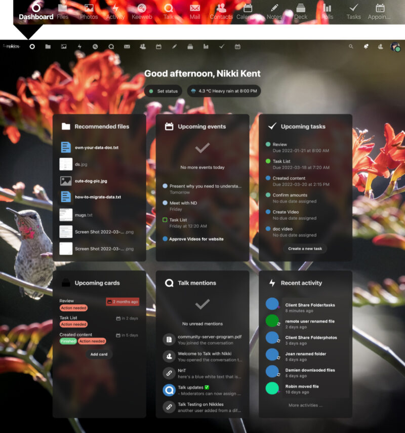 Apps Overview: Dashboard | canWork Cloud
